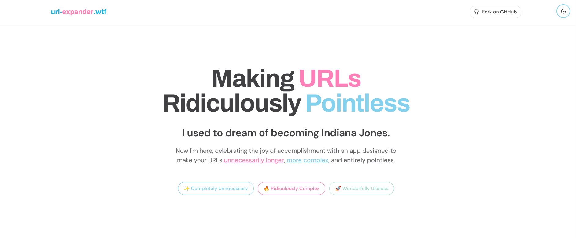 url-expander.wtf | Making Your URLs Ridiculously Pointless
